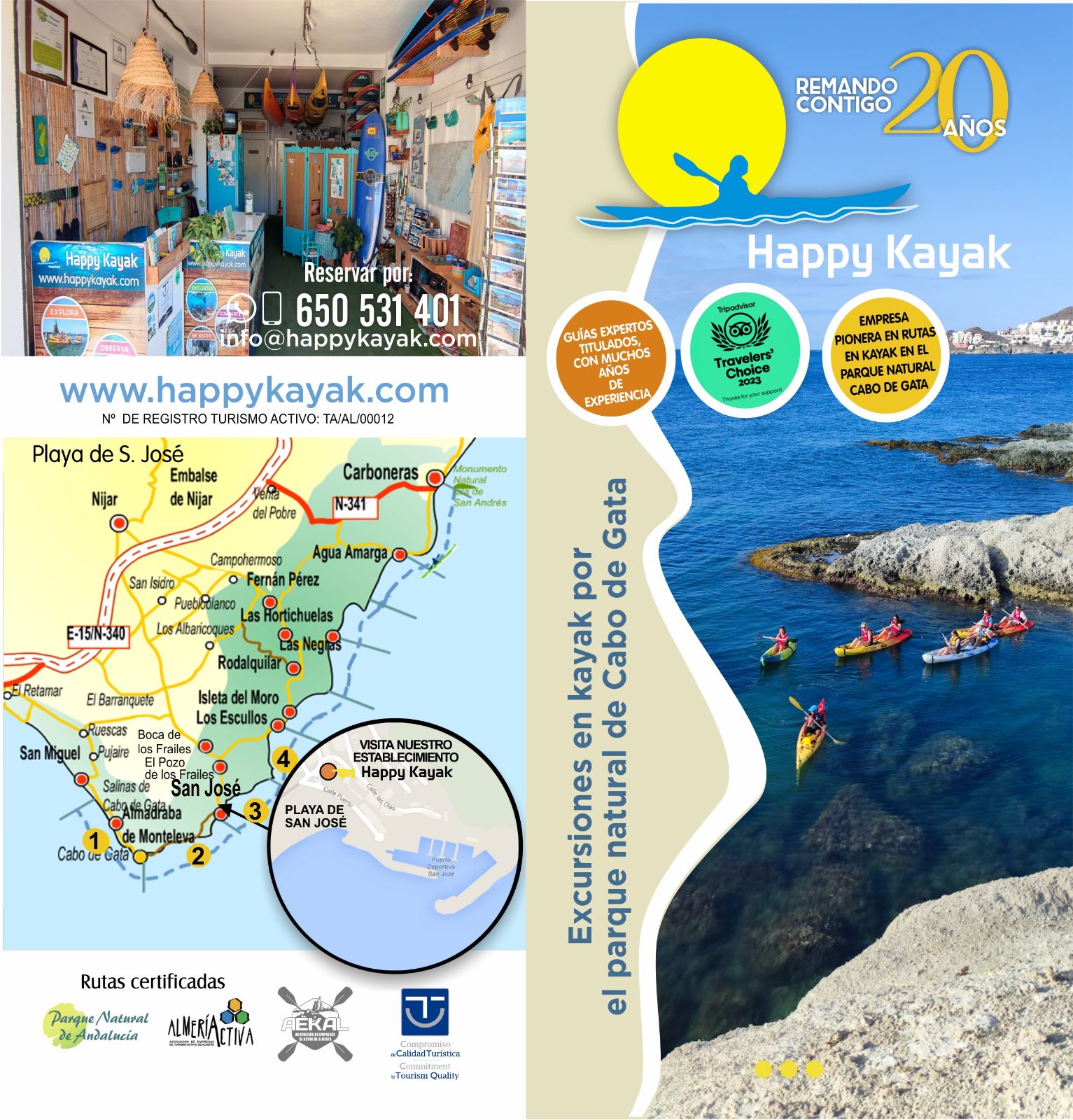 Nueva publicidad y centro Happy Kayak en Cabo de Gata - Happy Kayak